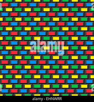Old school 8 bit brick arcade game style background (seamless vector ...