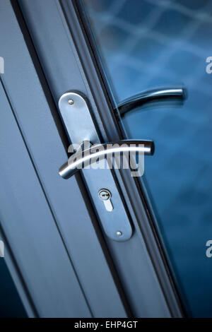 Aluminum door handle Stock Photo - Alamy