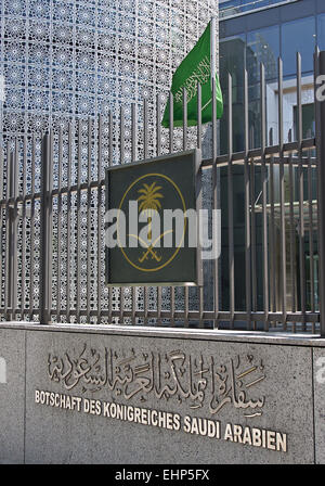 Building and flag of the Embassy of the Kingdom of Saudi Arabia in Oslo ...