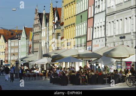 Germany, Bavaria, aerial view of Landshut and Trausnitz Castle Stock ...