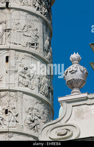VIENNA AUSTRIA Detail of column Karlskirche Saint Charles's Church ...