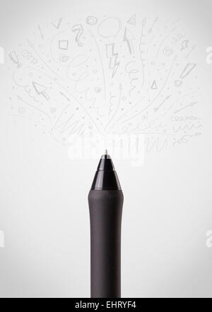 Crayon close-up with sketchy arrows Stock Photo - Alamy