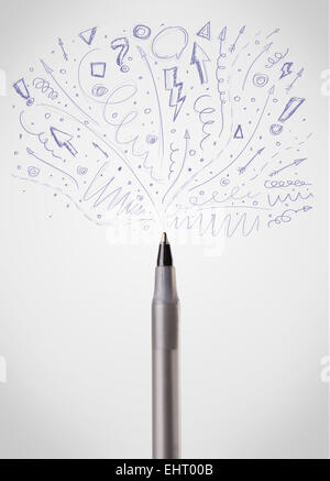 Pen drawing sketchy arrows Stock Photo - Alamy