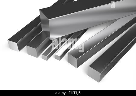 rolled metal, square stock isolated on white background Stock Photo - Alamy