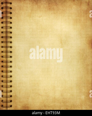 Page from old grunge notebook Stock Photo - Alamy