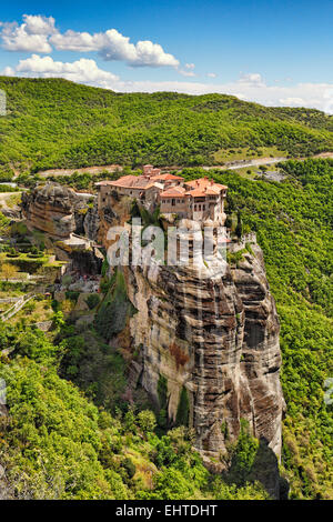 View of the Orthodox Varlaam Monastery in Meteora, Greece on high ...