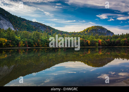 New Hampshire lake reflections with beautiful fall colors Stock Photo ...