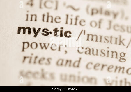Definition of word mystique in dictionary Stock Photo - Alamy