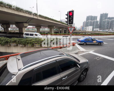some cars stopped at a red light in vienna Stock Photo - Alamy