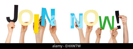 Group of People Holding Letters "Join Us Stock Photo - Alamy