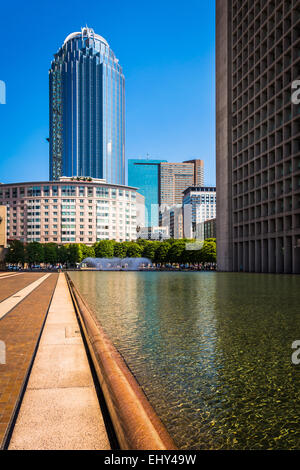 Skyscrapers and reflecting pool seen at Christian Science Plaza in ...