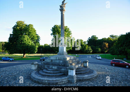 Phoenix Column, Phoenix Park, Dublin City, Ireland; Tourists On Open ...