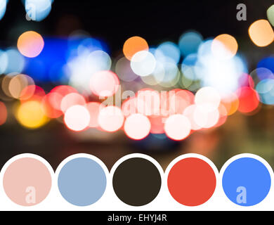 Color Palette Of City Traffic Lights Background With Blurred Lights ...