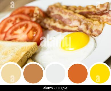 Color Palette Of Tasty English Morning Breakfast Stock Photo - Alamy
