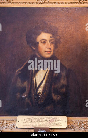 England, London, Portrait of Charles Dickens (1812-70) by Daniel ...