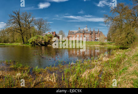 Vught, Netherlands, Holland, Europe, castle, water, trees, spring ...