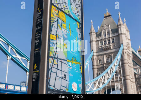 England, London, Street Map of Tower Bridge and Surrounding Area Stock ...