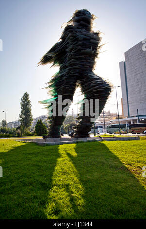 The Dromeas “Runner” 12-meter-tall glass and iron sculpture created in ...
