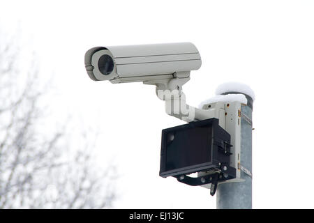 CCTV Surveillance camera. Perimeter security. Copy space Stock Photo ...