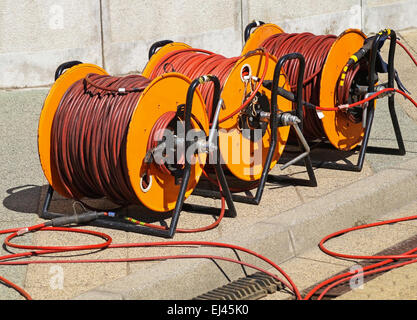 cable reel side view Stock Photo - Alamy