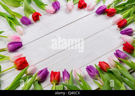 Tulips forming frame Stock Photo - Alamy