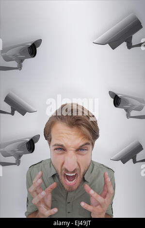Overhead angle of angry man Stock Photo - Alamy