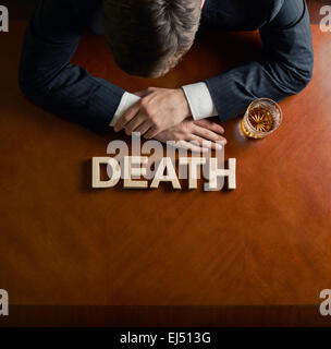 Word Death and devastated man composition Stock Photo - Alamy