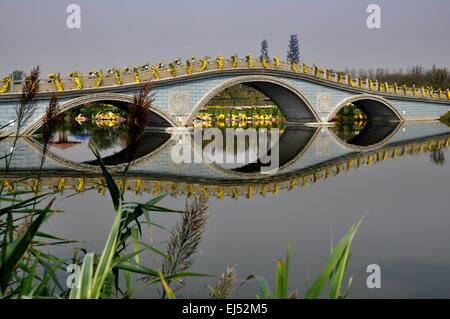 Qingbaijiang, China: A graceful Chinese bridge with three arches ...