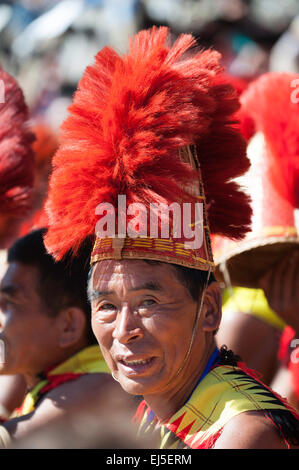 The image of Angami Naga tribe man at Hornbill festival, Nagaland, Inda ...