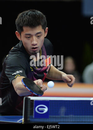 Zhang Jike of China in action against Wang Hao of China during the Men ...