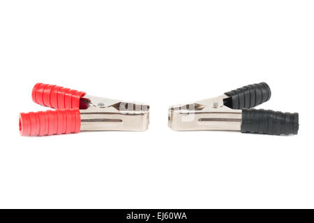 Two automotive spring clips isolated over white background Stock Photo ...