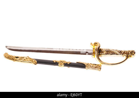 Plastic child's saber isolated on white background Stock Photo - Alamy