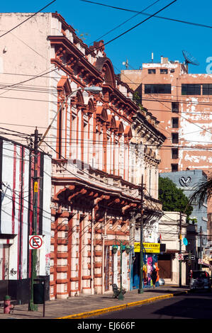 Colonial buildings, Calle Palma, Central Asuncion, Paraguay Stock Photo ...
