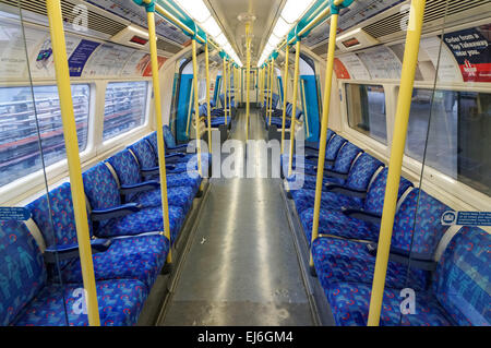 Inside a central line Tube train London Stock Photo - Alamy
