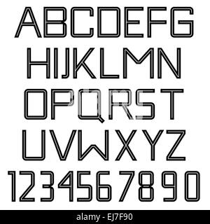 Handmade retro font. Inline type Stock Photo - Alamy