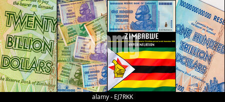 Hyperinflation - 1 billion Dollar Zimbabwe banknote from 2008. Metaphor ...