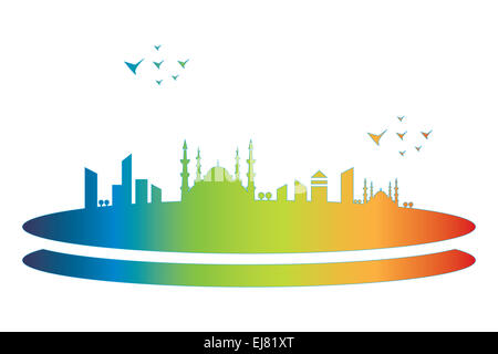 Vector City Landscape Istanbul Stock Photo - Alamy