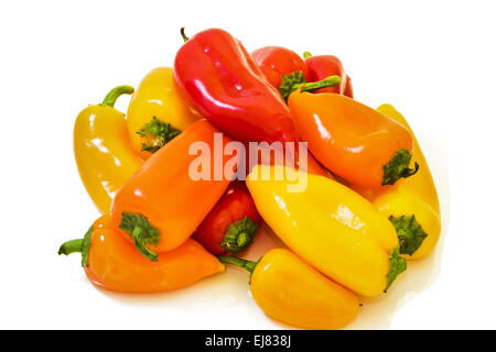 Many small fruit yellow peppers sliced for pickling Stock Photo - Alamy