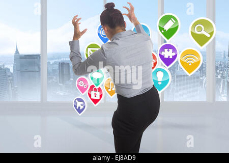 Composite image of businesswoman gesturing Stock Photo - Alamy