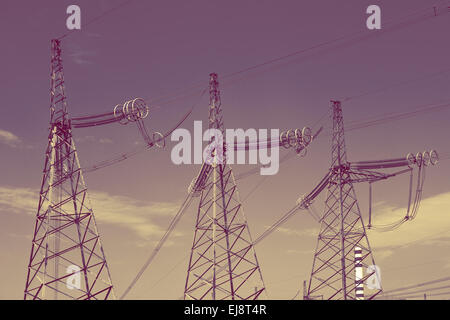 High-voltage line of electricity transmissions Stock Photo - Alamy