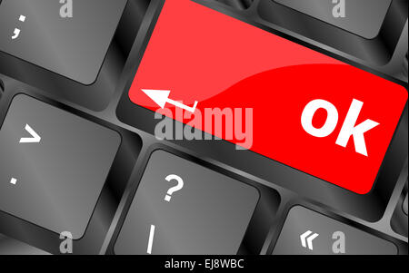 OK button on keyboard keys, business concept Stock Photo - Alamy
