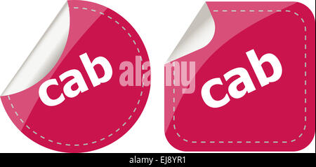 cab word stickers set, web icon button Stock Photo - Alamy