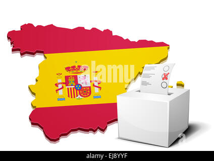 ballotbox Catalonia Map Stock Photo - Alamy