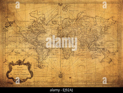 vintage map of the world 1778 Stock Photo - Alamy