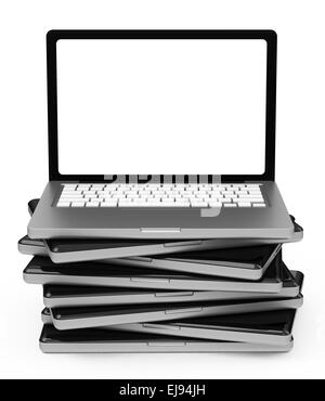 Stack of laptops Stock Photo - Alamy
