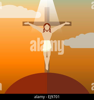 Vector image of a Flat icon Jesus Stock Photo - Alamy