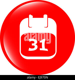 calendar apps icon glossy button. day 31 Stock Photo - Alamy