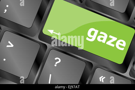 gaze word on computer pc keyboard key Stock Photo - Alamy