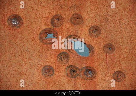 Rusty Bullet Holes on Metal Surface, Symbol of War and Conflict Stock ...