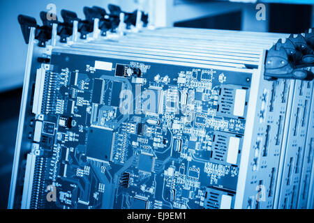 telecommunication terminal board closeup Stock Photo - Alamy